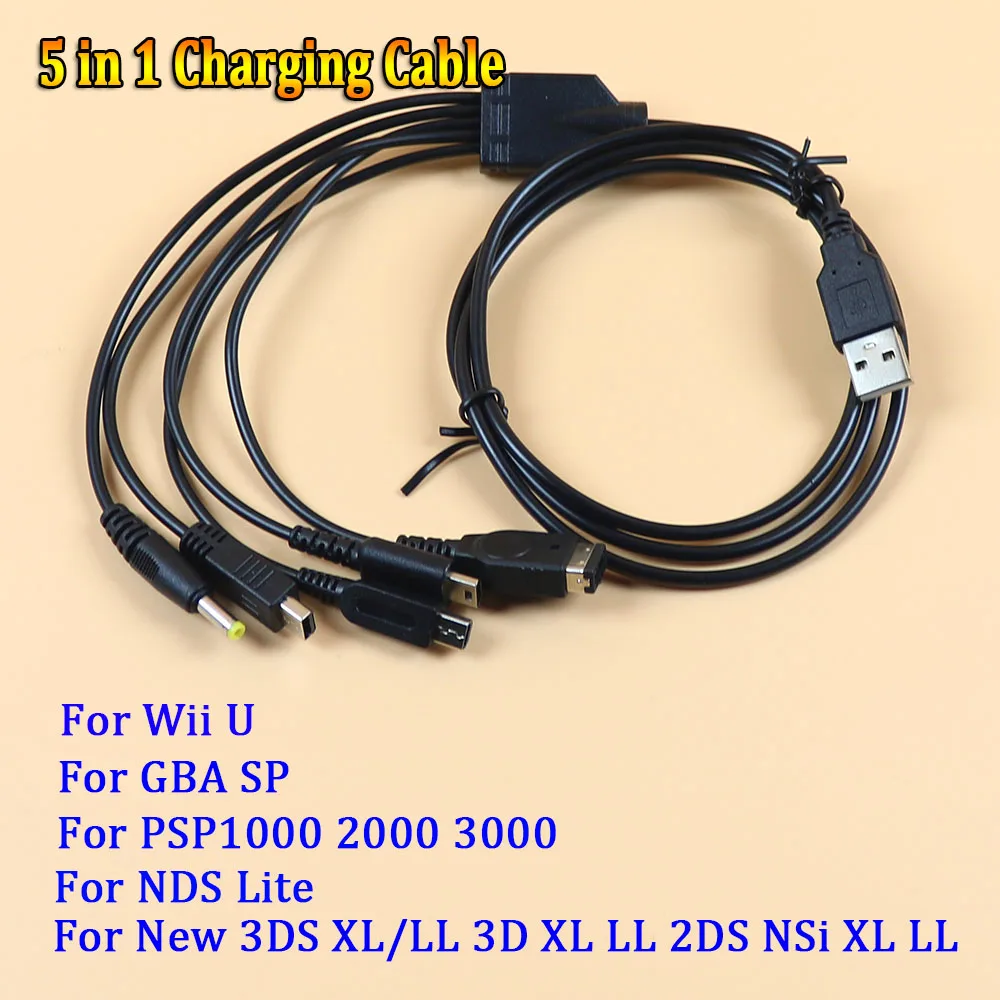 5 In 1 USB Charging Cable For Nintendo New 3DS Xl Nds Lite Ndsi Ll Wii ...