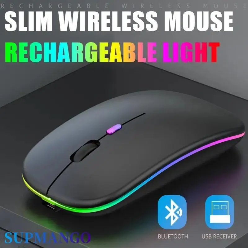 Wireless-Mouse-RGB-Rechargeable-Mice-Wireless-Computer-Mause-LED ...
