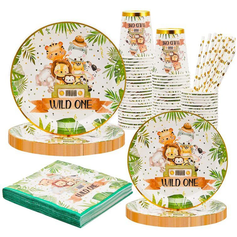 Selvagem uma selva safari decorações da festa de aniversário para ...