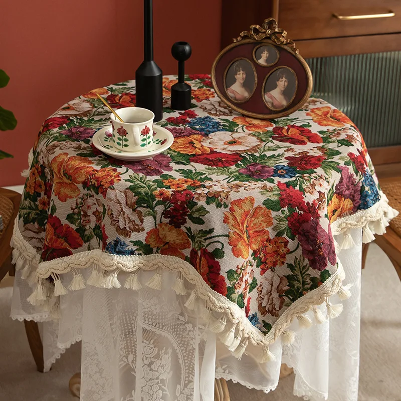 American-Tablecloth-Vintage-Floral-Sense-Of-Luxury-Idyllic-Camping ...