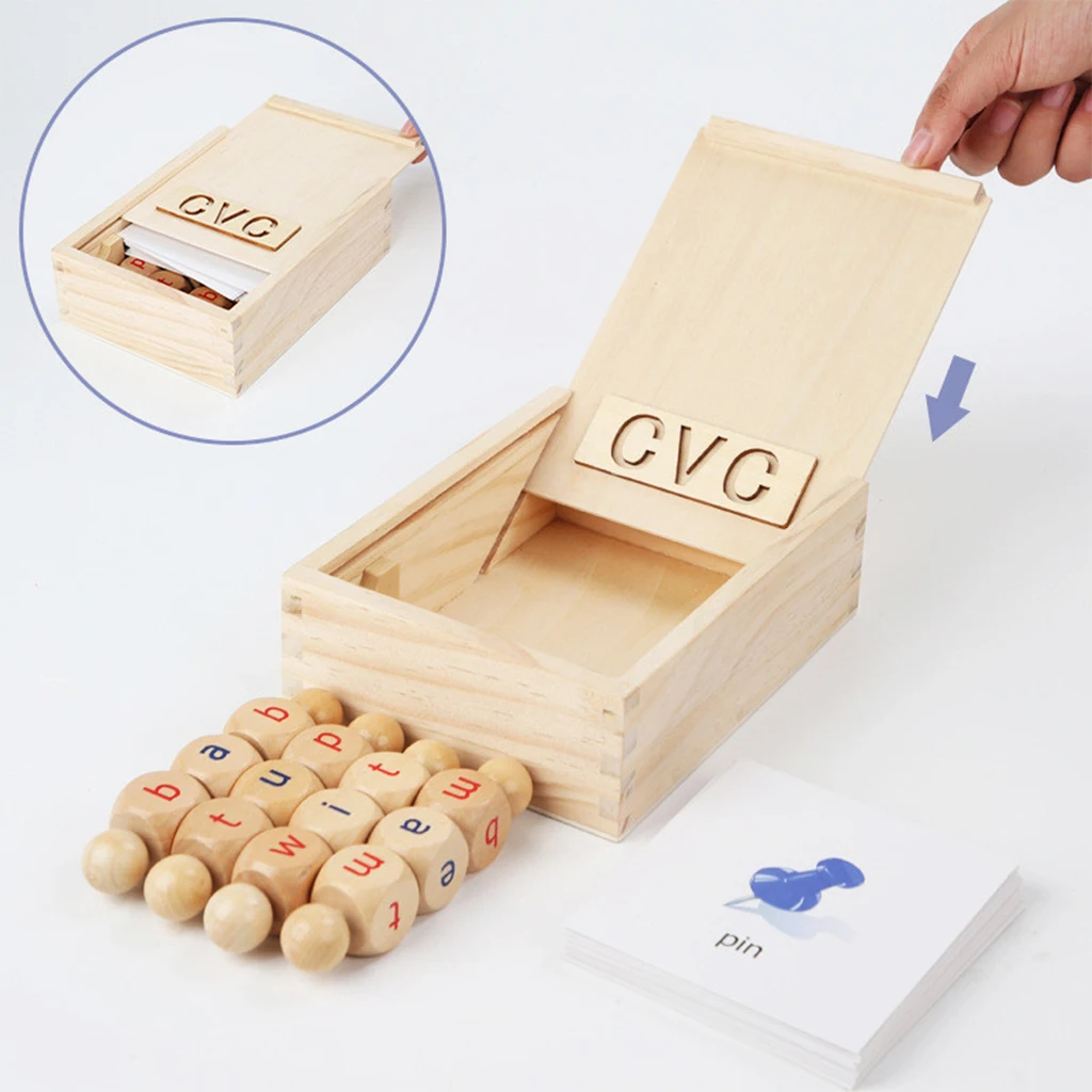 Montessori Wooden Reading Blocks, Letter Block Phonetic Reading Blocks ...