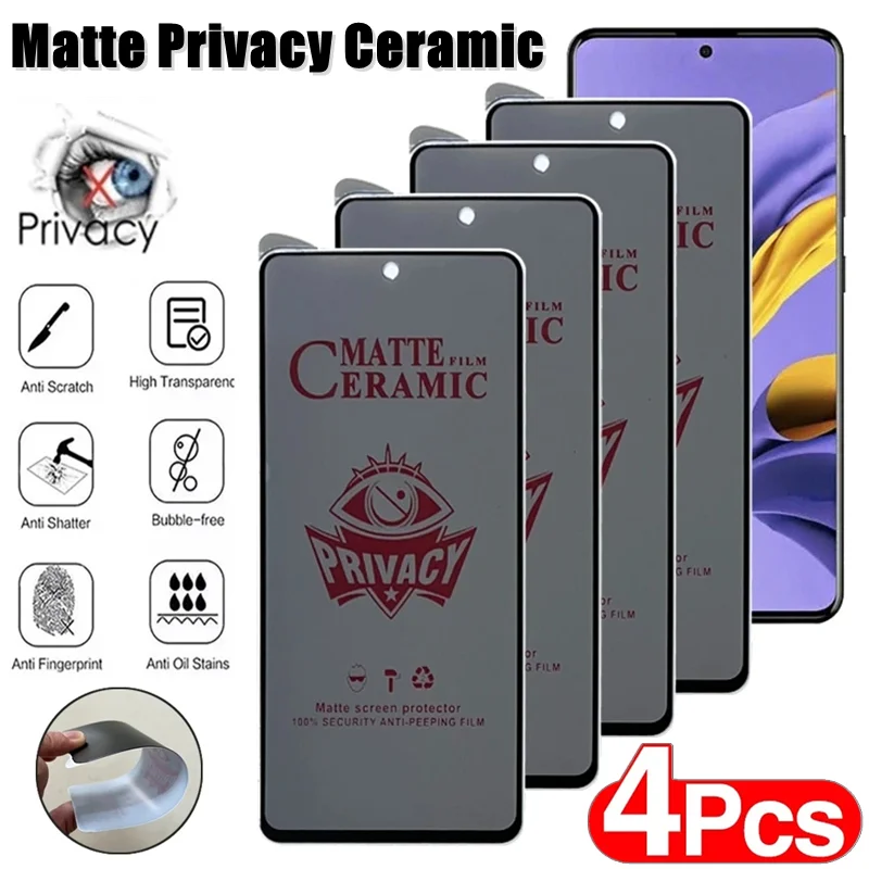 Matte Ceramic Privacy Screen Protector For Samsung A53 A13 A52 A32 A12 ...