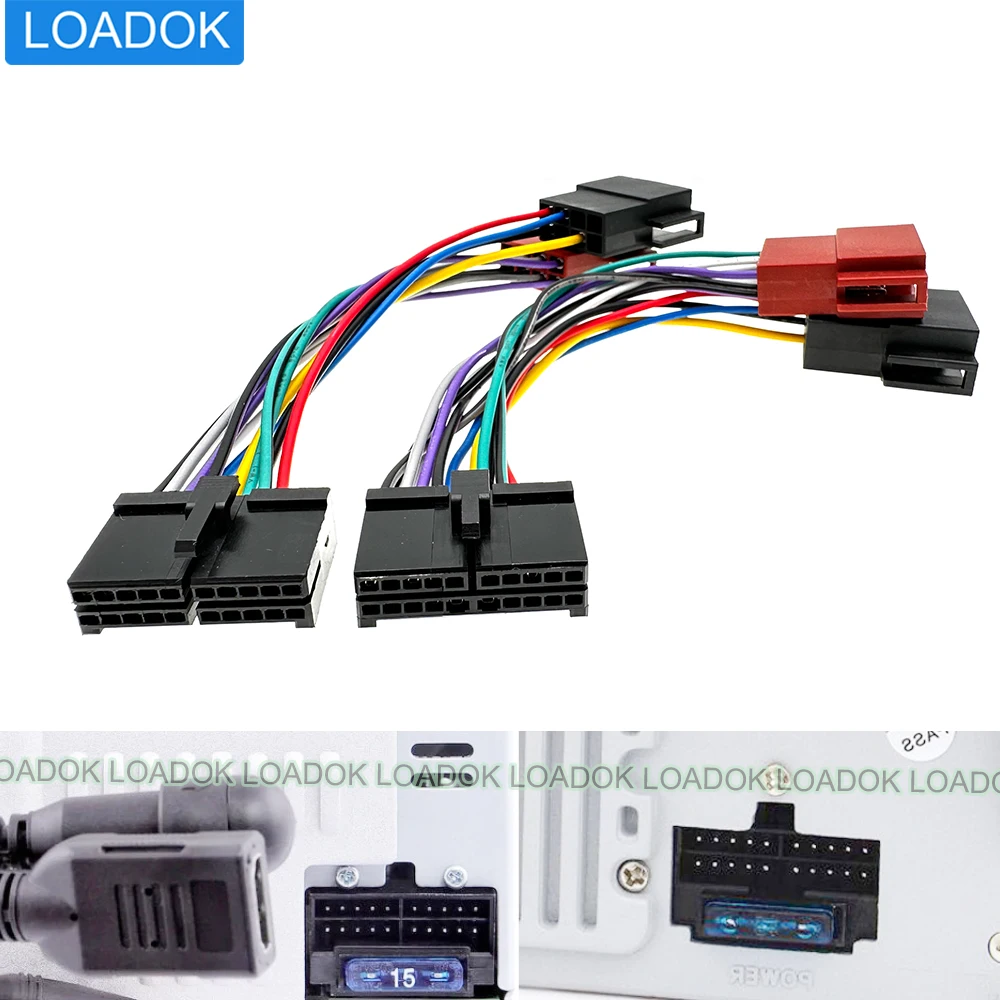 Universal 20pin Car Radio Stereo ISO Wiring Harness T Cross Type ...