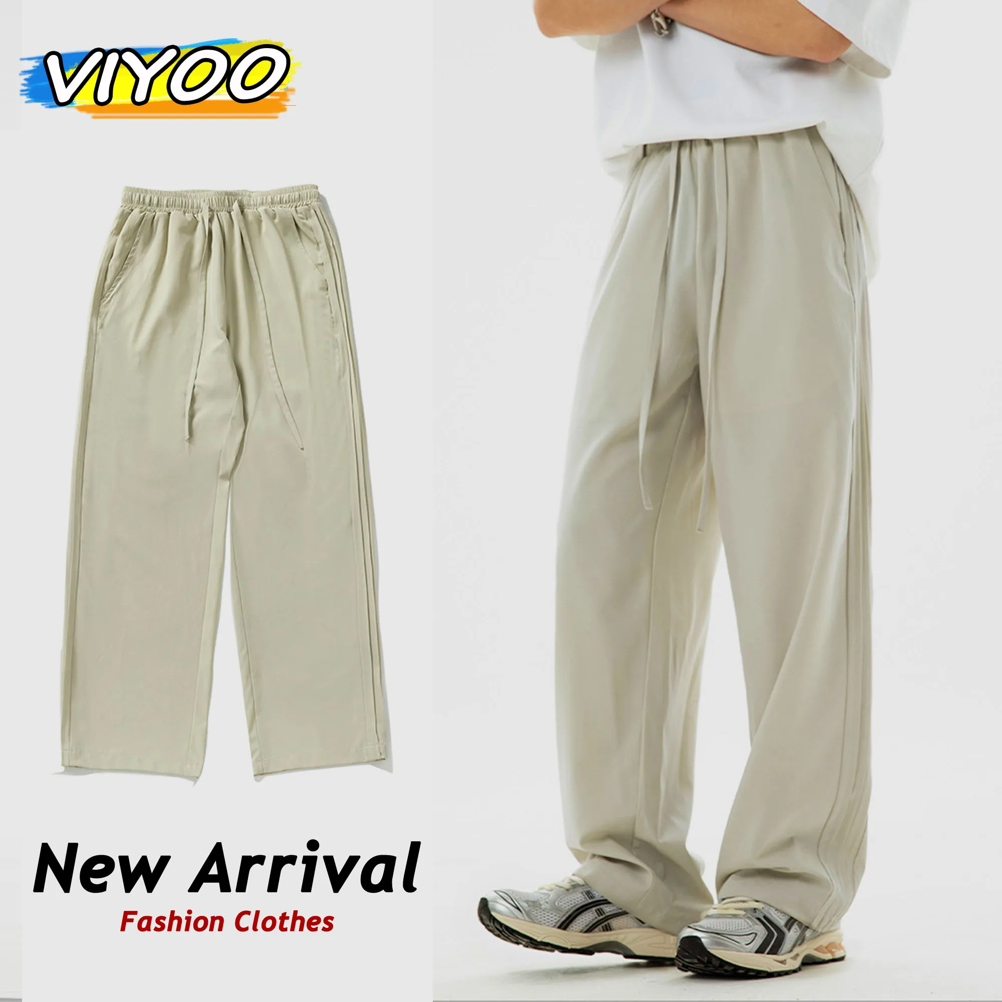 Ice-Silk-Y2K-Pants-Men-Summer-Striped-Casual-Sports-Workout-Fitness ...