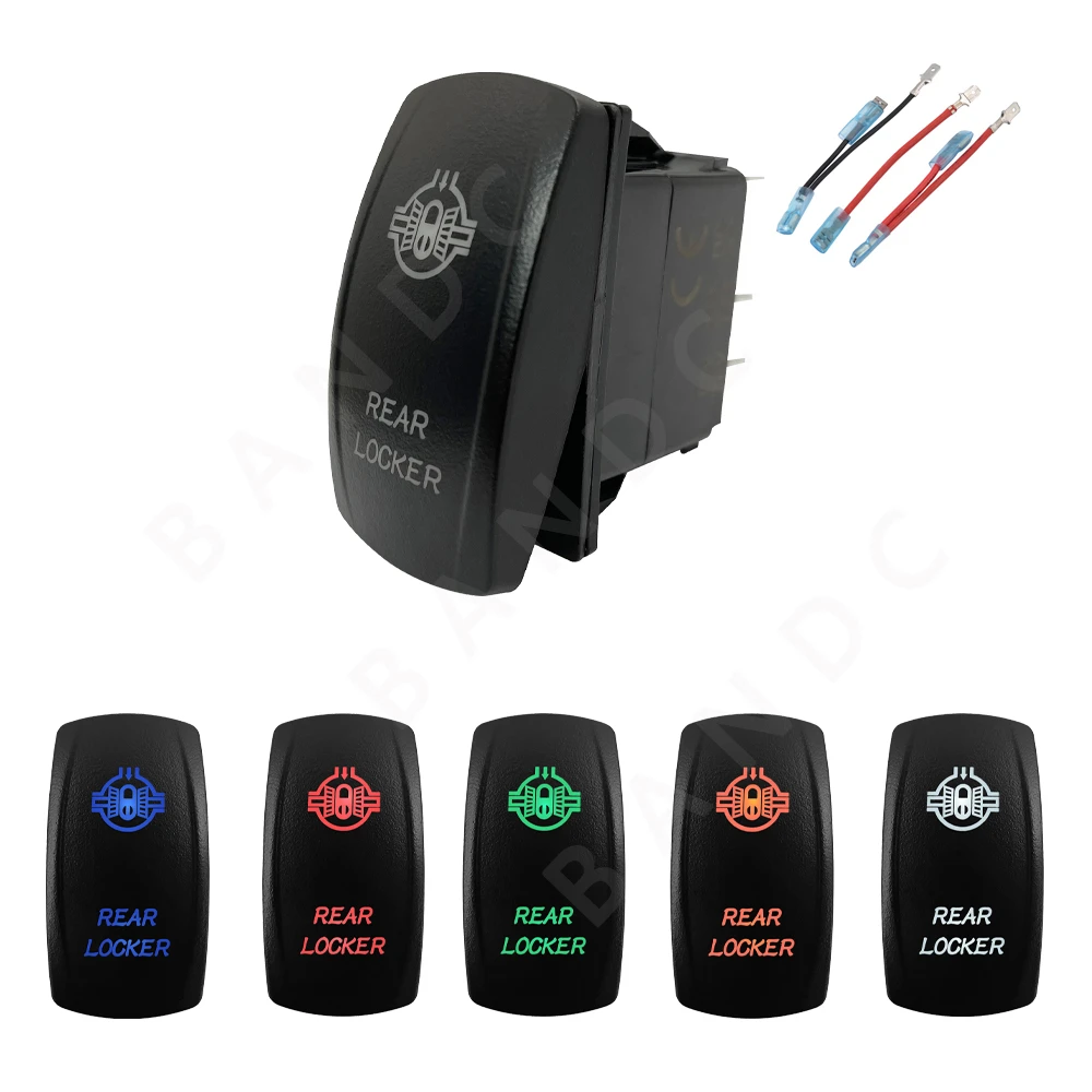 Rear Locker Rocker Switch 5pin On-off Backlit Rear Diff Lock Switch For ...