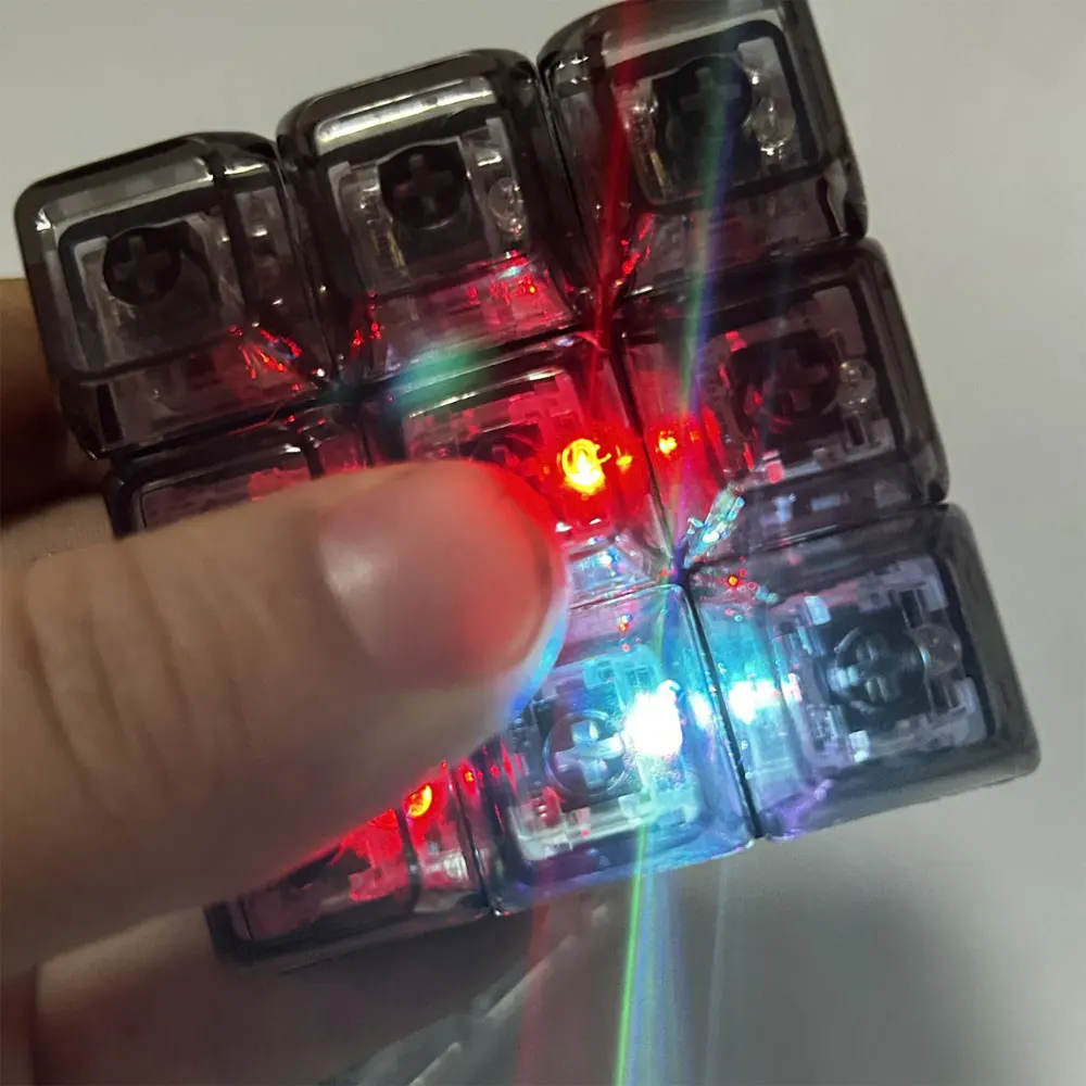 9 Keys Mechanical Keyboard Axis Tester LED Keyboard Key Toy Stress ...