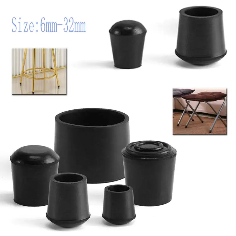 4~12pcs Round Rubber Chair Leg Pad 6mm~32mm Furniture Leg Table End ...