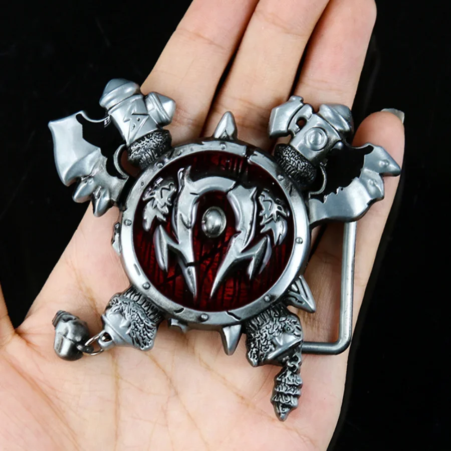 Metal-Retro-Orcish-Tribal-Hand-Belt-Buckle-Demon-Beast-Game-War-Shield ...