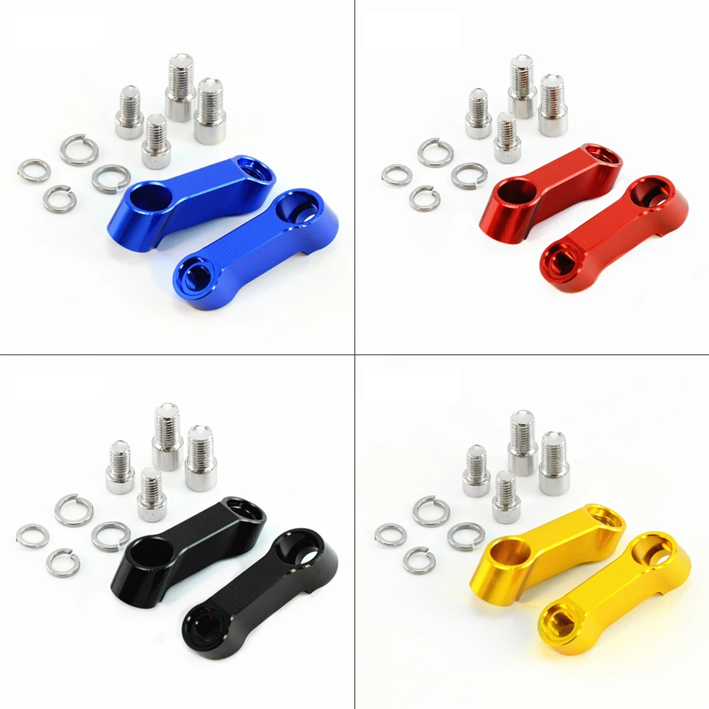 2pcs Set 10mm Motorcycle Rearview Mirrors Extension Riser Extend