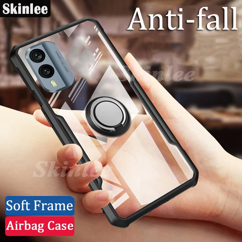 Skinlee-For-Nokia-X30-Case-With-Stand-Ring-Black-Airbag-Bezel ...
