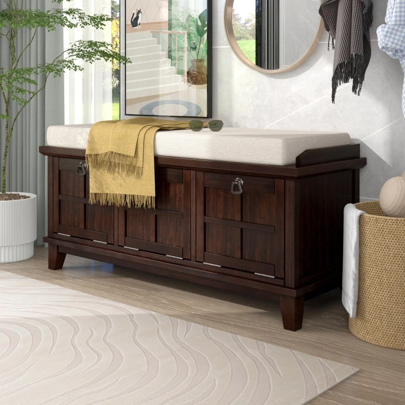 Cratebarrel Wood Entryway Benches With Storage