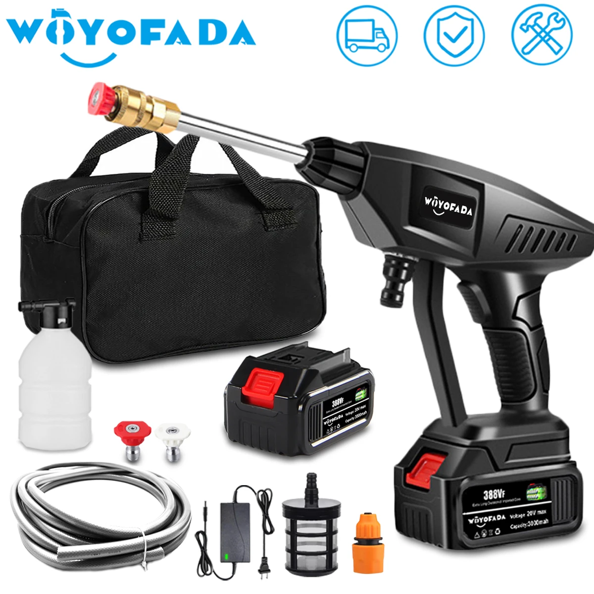 Cordless High Pressure Cleaner Car Washer Electric Spray Water Gun ...