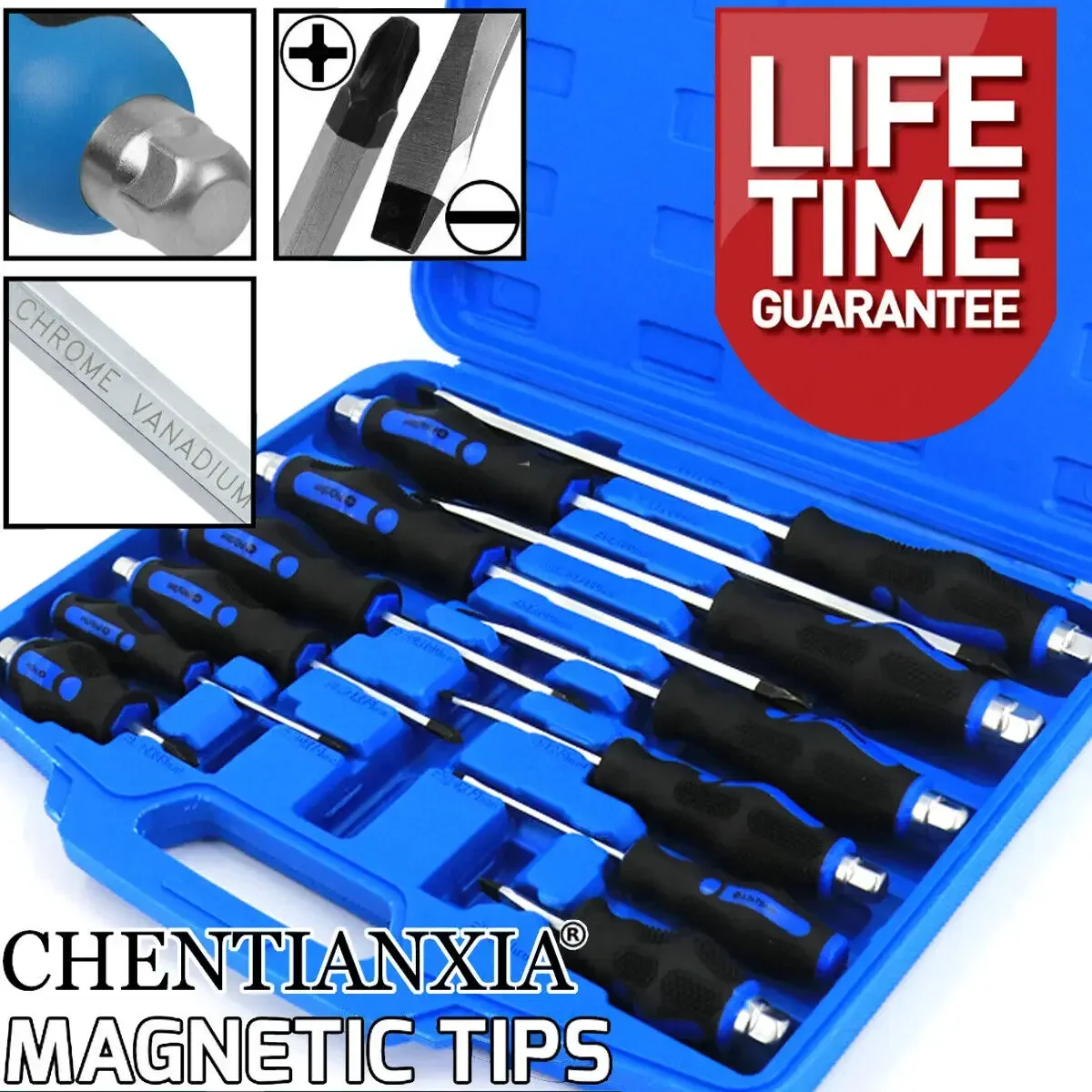 Magnetic-Screwdriver-Tool-Set-Philips-Slotted-Cross-Head-Flat-Heads ...