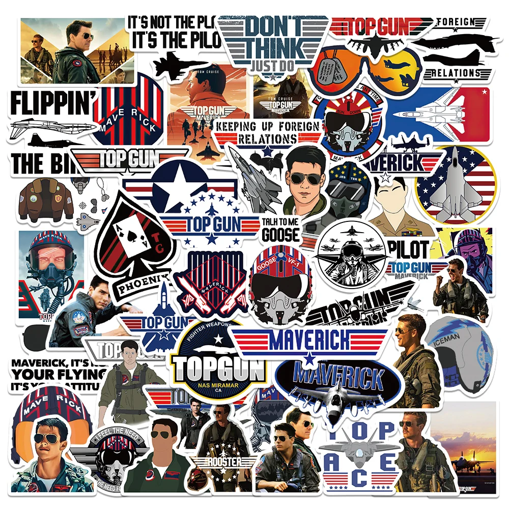 10-50PCS-Movie-Top-Gun-Maverick-America-Sticker-Cool-Graffiti-Decals ...