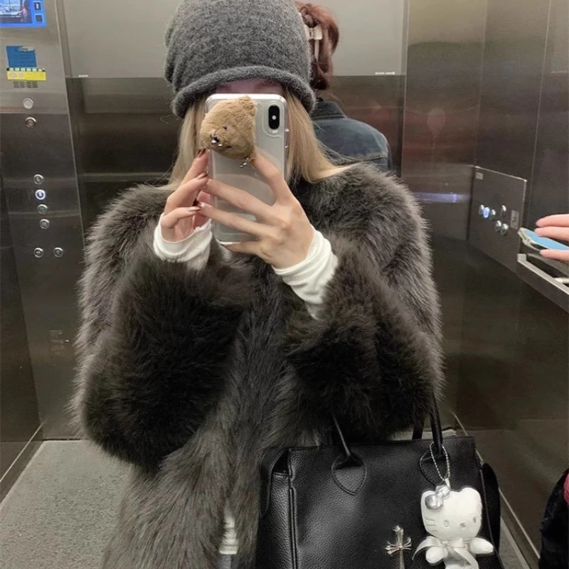 Fur Coat Women's Short Fur Integrated Fur Coat Environmentally Friendly ...