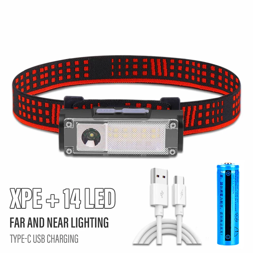 Lampe frontale Portable Super lumineuse à LED D5 XPE + 14 x LED ...
