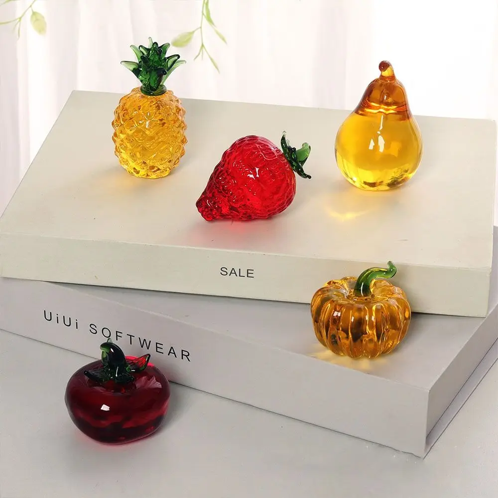Clear-Crystal-Fruit-Ornaments-Color-Glass-Grapes-Pumpkin-Quartz-Purple ...