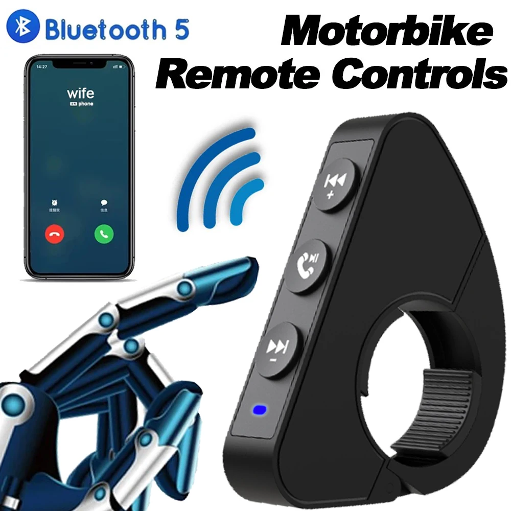 Wireless-Bluetooth-5-3-Remote-Button-Helmet-Earphone-Motorcycle-Bike ...