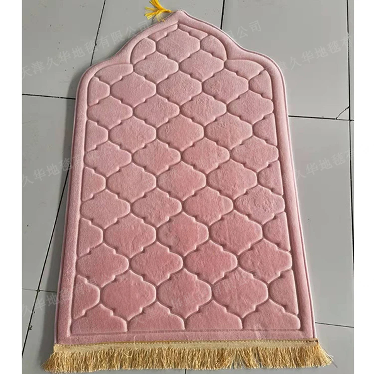 Prayer Mat for Muslim Ramadan Flannel Carpet Worship Kneel Embossing ...