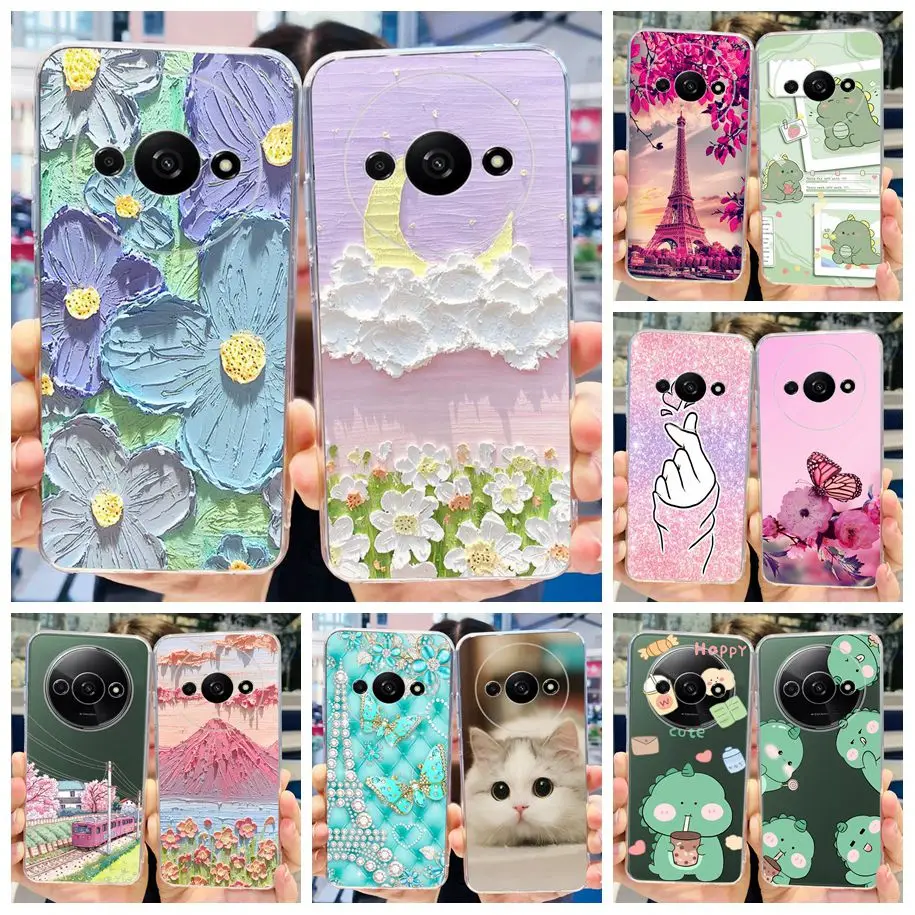 Per-Xiaomi-Redmi-A3-Case-2024-popolare-fiore-morbido-Silicone ...