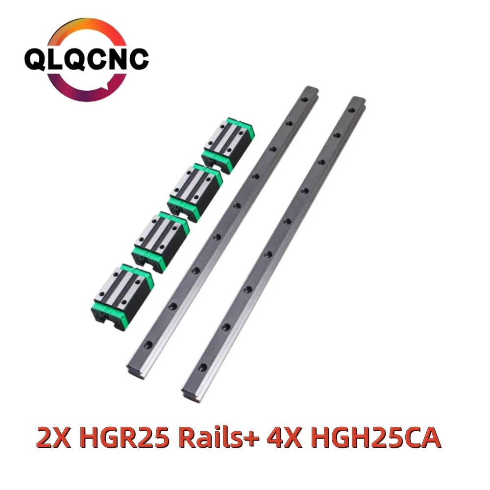 Rail de guidage linéaire carré pour CNC, HGR25, 300mm, 400mm, 500mm ...