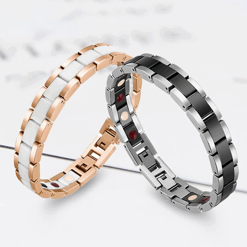 Titanium-Steel-Ceramic-Magnetic-Negative-Ion-Energy-Bracelet-Far ...