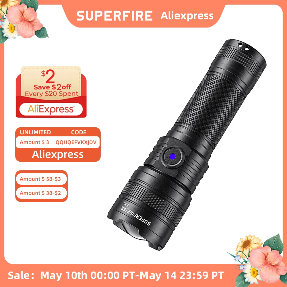 5200mA-15W-High-Power-Rechargeable-LED-Flashlight-600M-Shot-Waterproof ...