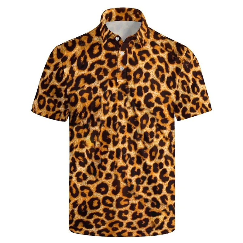Polo-con-estampado-3d-de-textura-de-vaca-y-leopardo-para-hombre ...