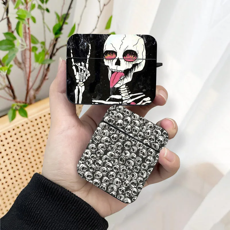 Funny-Tongue-Skull-AirPods-Case-Black-Wireless-Bluetooth-Earphone-Case ...