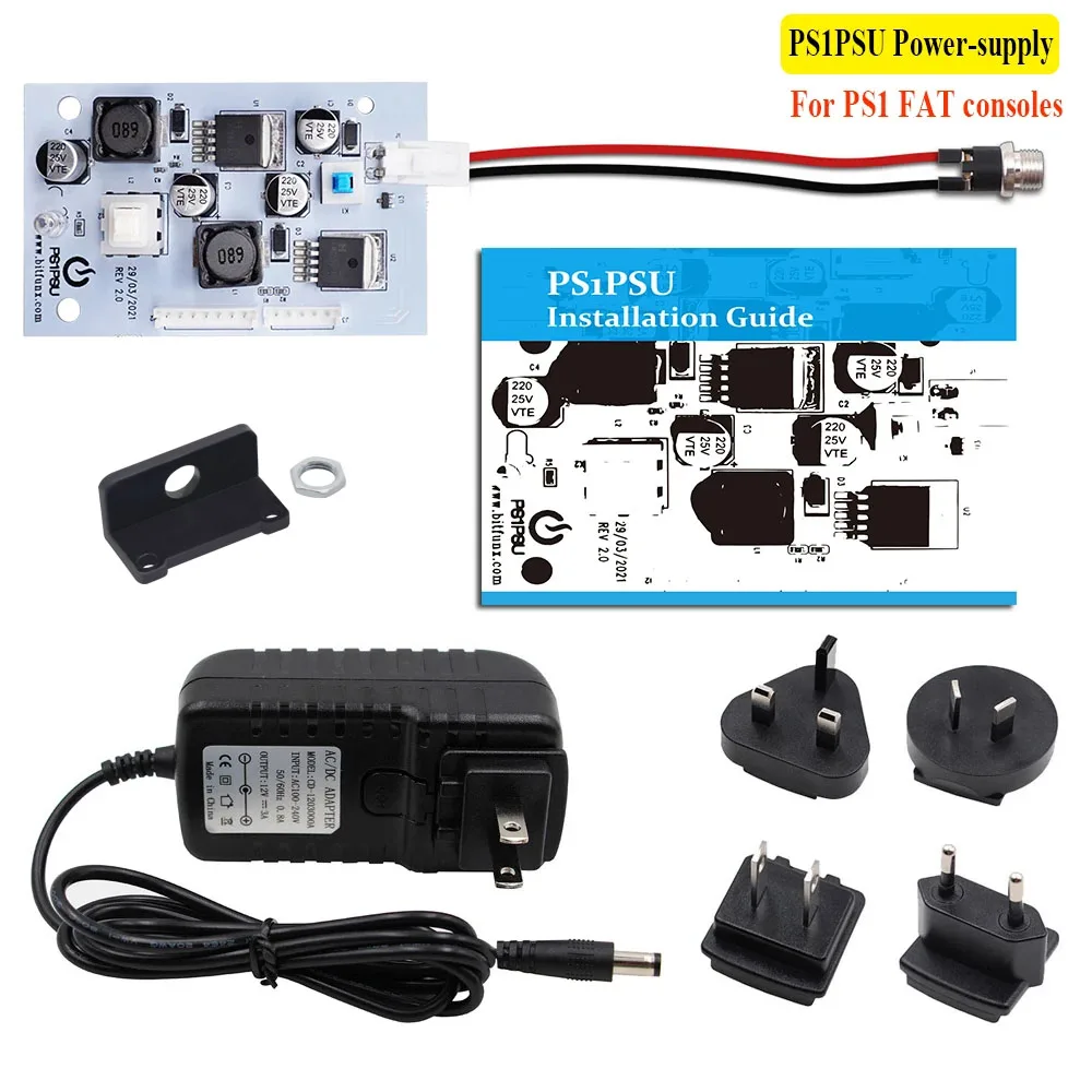 PS1PSU-V2-0-Power-Supply-Replacement-12V-for-PS1-Fat-Consoles-Retro ...