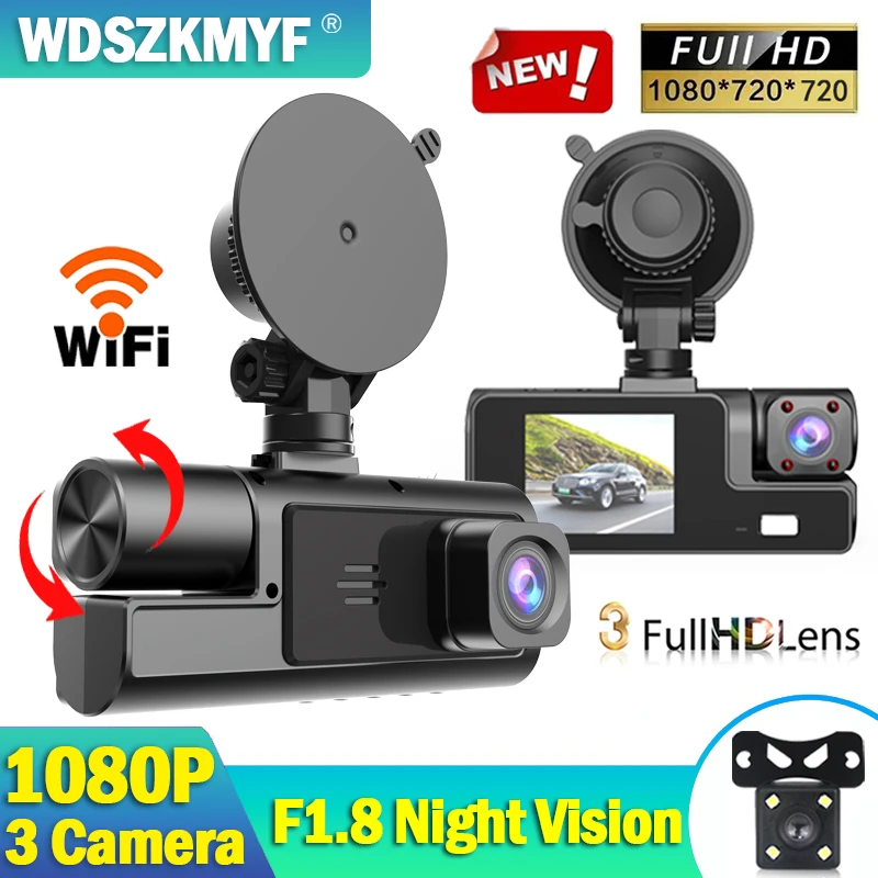 WIFI-3-Channel-Car-DVR-1080P-3-Lens-Inside-Vehicle-Dash-CamThree-Way ...