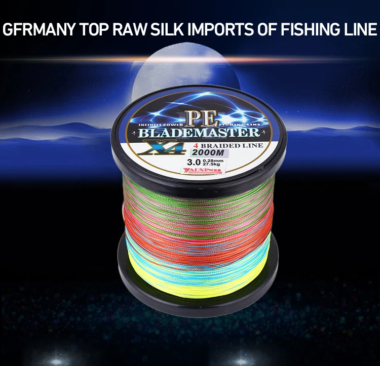 Multicolore 100m - 0.32mm-34.2kg - Ligne de pêche tressée de et, fil brut supérieur, super ...