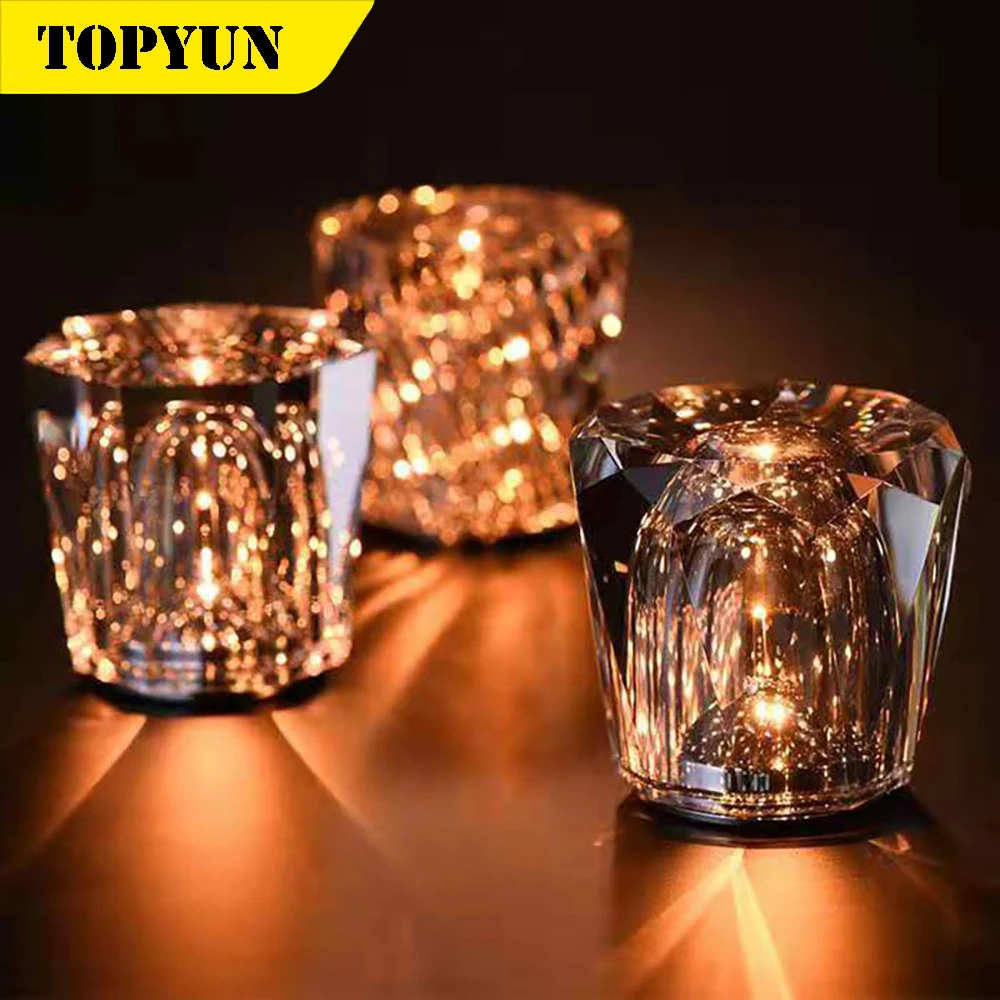 New-crystal-lamp-creative-diamond-LED-rechargeable-table-lamp-bar-table ...