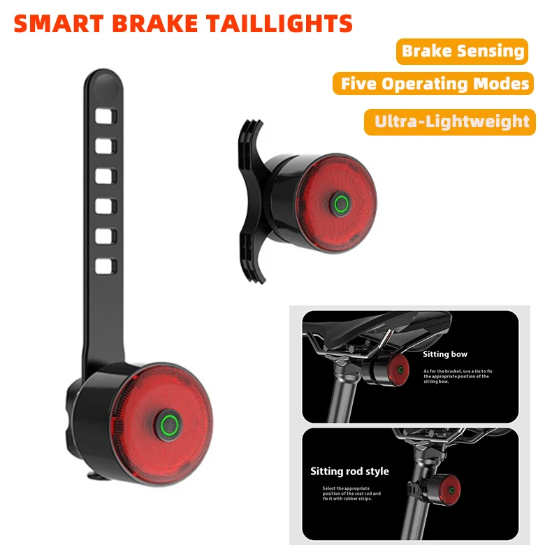 Bicycle Rear Light Red TailLight LED Safety Warning Light USB Cycling ...
