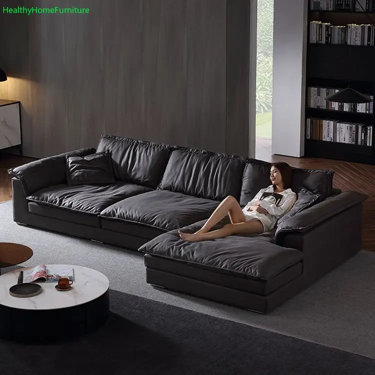 Italiano sofá de tecido minimalista nordic grande apartamento sala estar móveis pré fabricadas ...