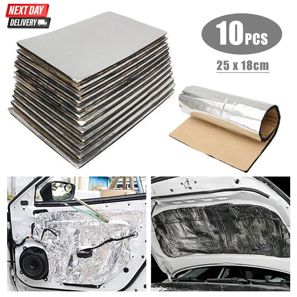 10Pcs Car Sound Deadening Mat Insulation Board Vibration Damping ...