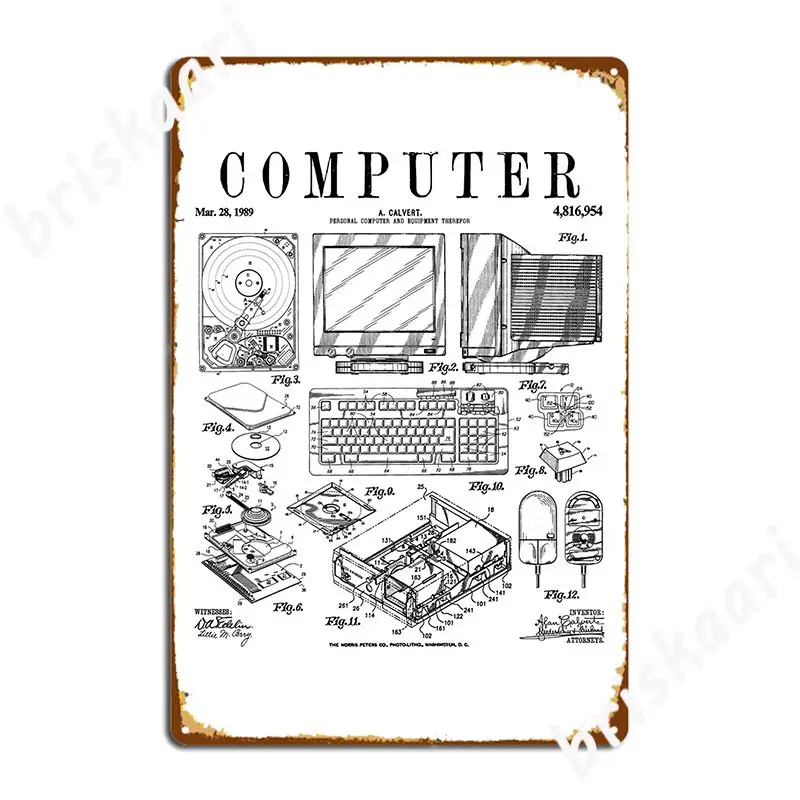 Computer-Gamer-Geek-Vintage-It-Pc-Hardware-Patent-Print-Metal-Plaque ...