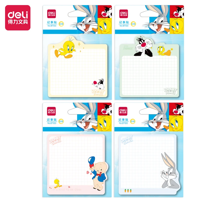 4Pcs-Deli-BT100-Looney-Tunes-Bugs-Bunny-Pad-Notes-Sticky-Note-Ahesive ...