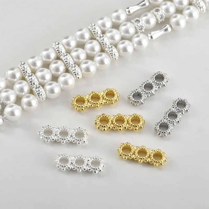 10Pcs-Brass-Multi-Strands-Separators-Bar-3-Hole-Spacers-Slider-Spacer ...