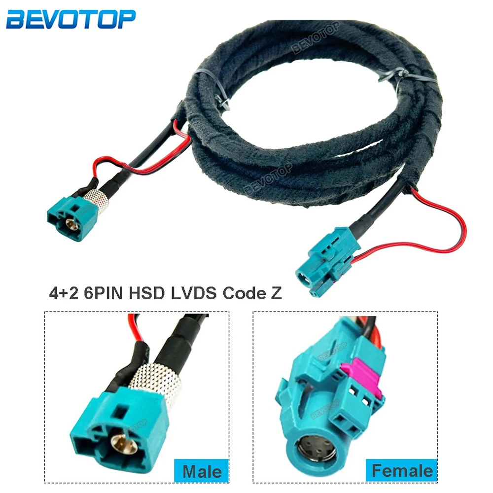 4+2 Pin HSD Cable Z Type 6 Pin HSD Male 90 Degree to Female Jack High ...