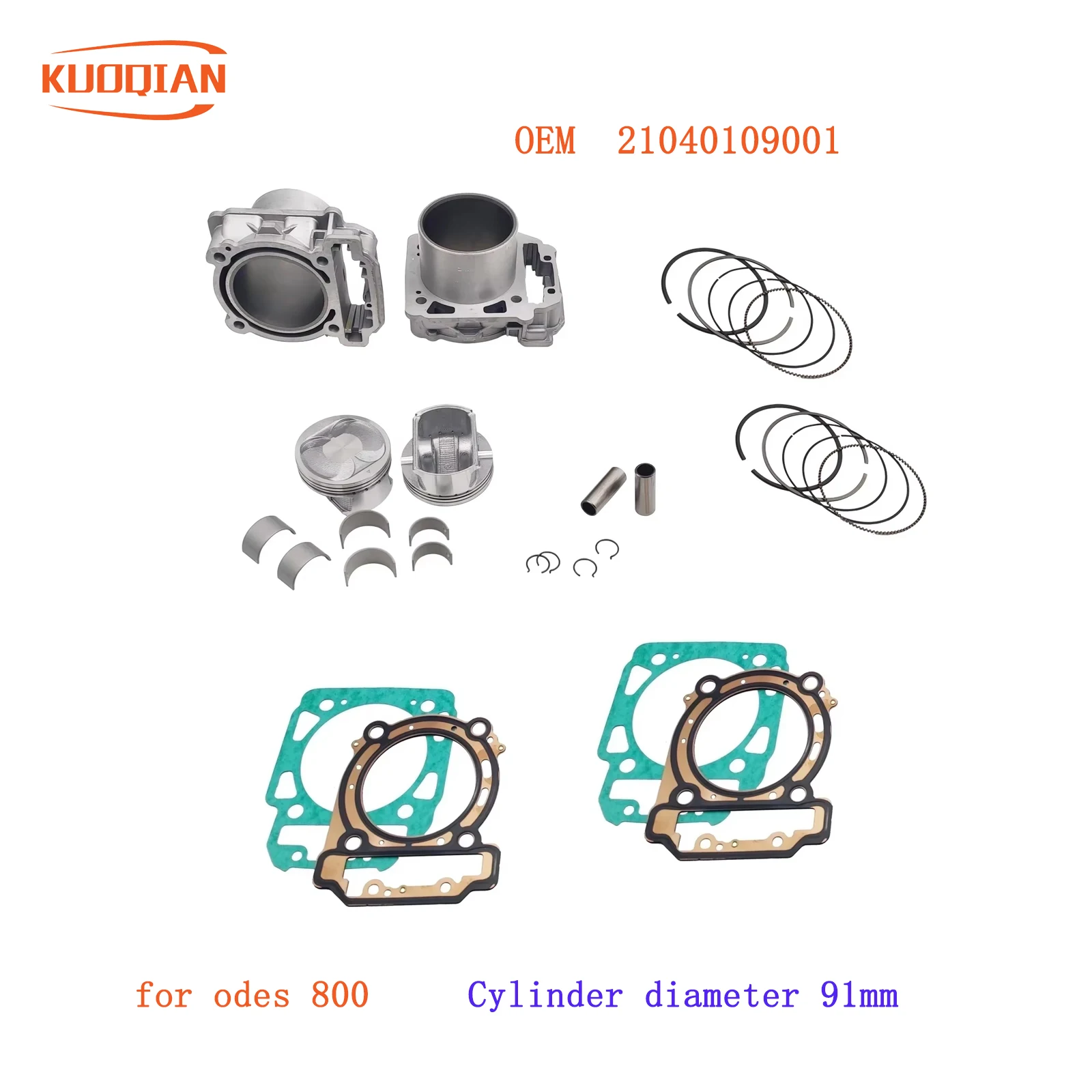 2 Set ODES 800 Cylinder Kit(With bushing) FOR ODES 800CC ATV UTV 4x4 ...