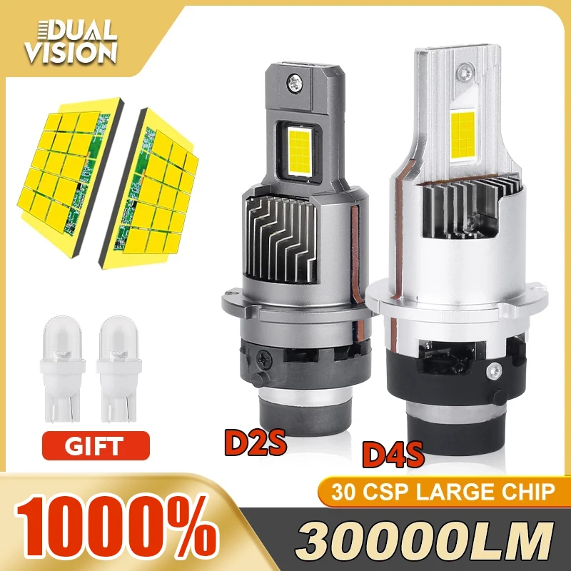 D2S-D4S-LED-Headlights-Canbus-30000LM-D2R-D4R-Auto-Bulbs-Two-sided-300W ...