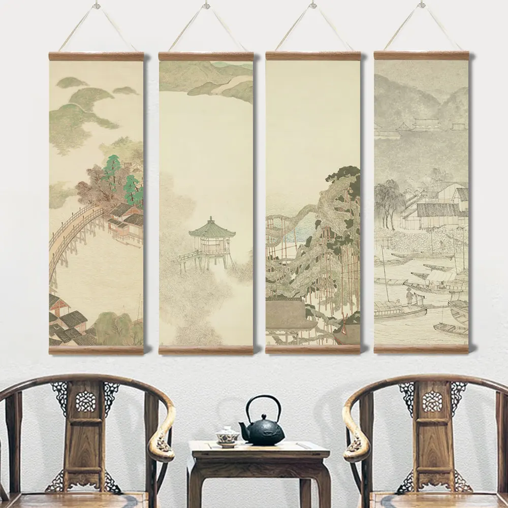 Chinese-Traditional-landscape-Canvas-Scroll-Paintings-Posters-Prints ...