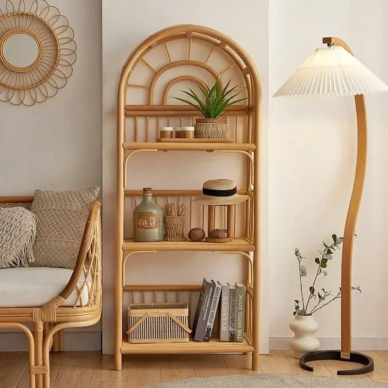 Nordic-ins-rattan-shelf-floor-shelf-multi-layer-storage-rack-living ...