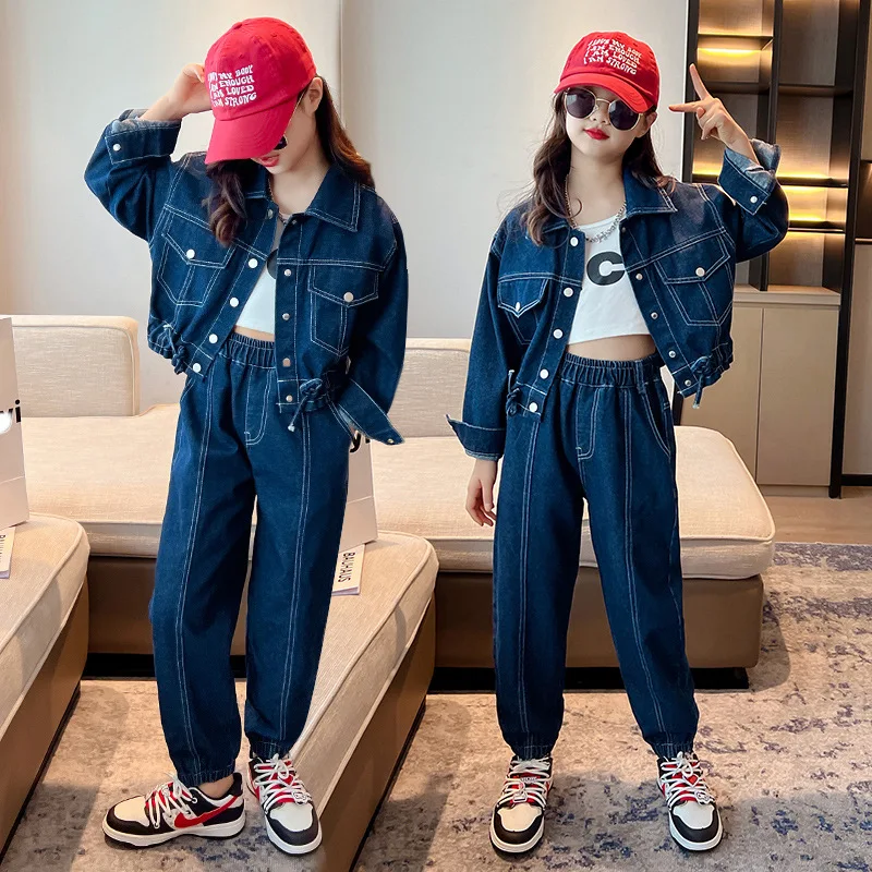 Kids-Clothes-Denim-Jacket-Jeans-2-Pcs-Suit-For-Girls-Love-Children-s ...