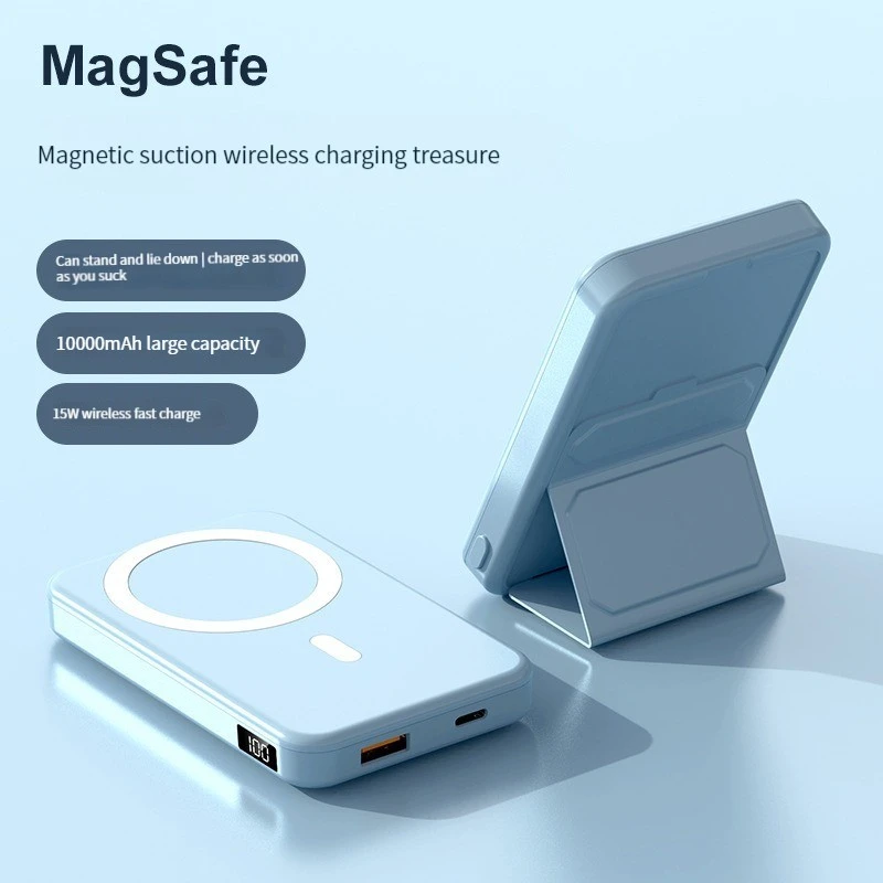 10000mAh Power Bank with Folding Bracket Portable Magsafe Magnetic ...