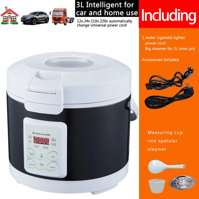 12V 24V 220V Mini Rice Cooker Car Truck Soup Porridge Food Steamer ...