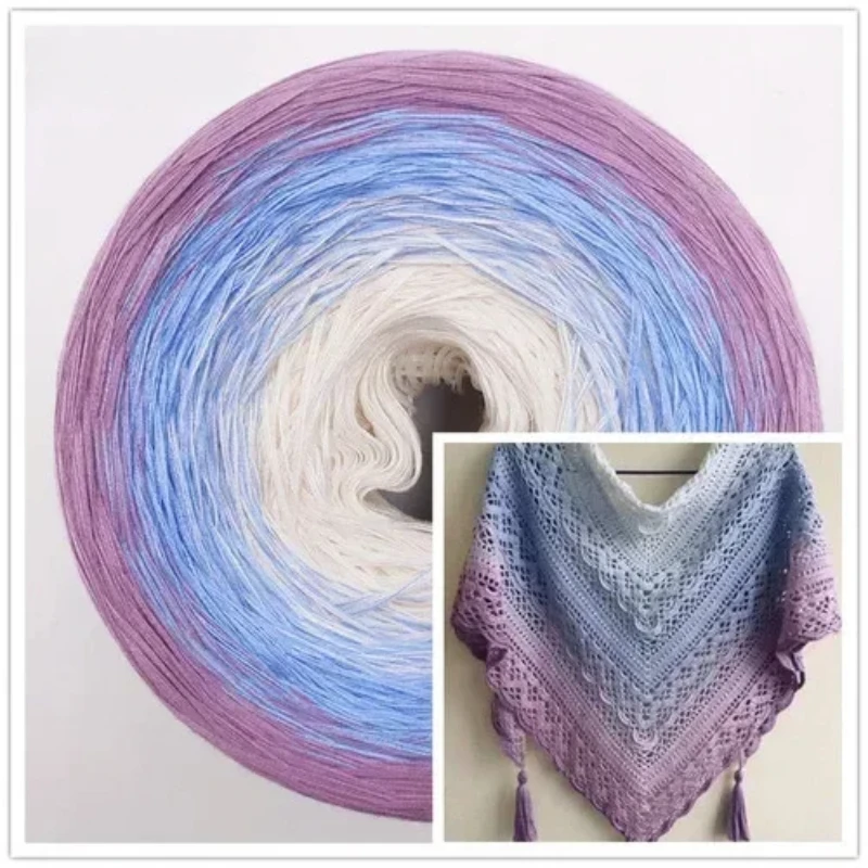 300g-Lace-Cotton-Mixed-Color-Thread-Hand-Wound-Cake-Thread-Gradient ...