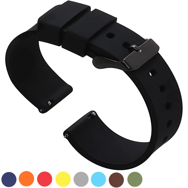 Silicone-Watch-Bands-14-16-18-19-20-22-24mm-Soft-Quick-Release-Rubber ...