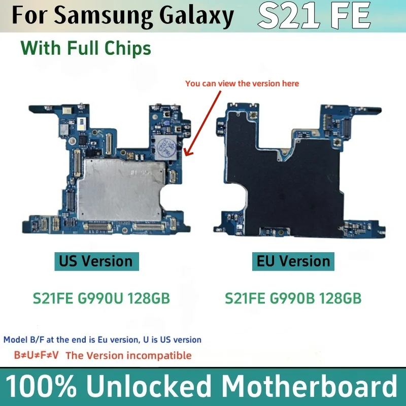 Fully-Unlocked-Motherboard-For-Samsung-Galaxy-S21-FE-G990U-G990B-128gb ...